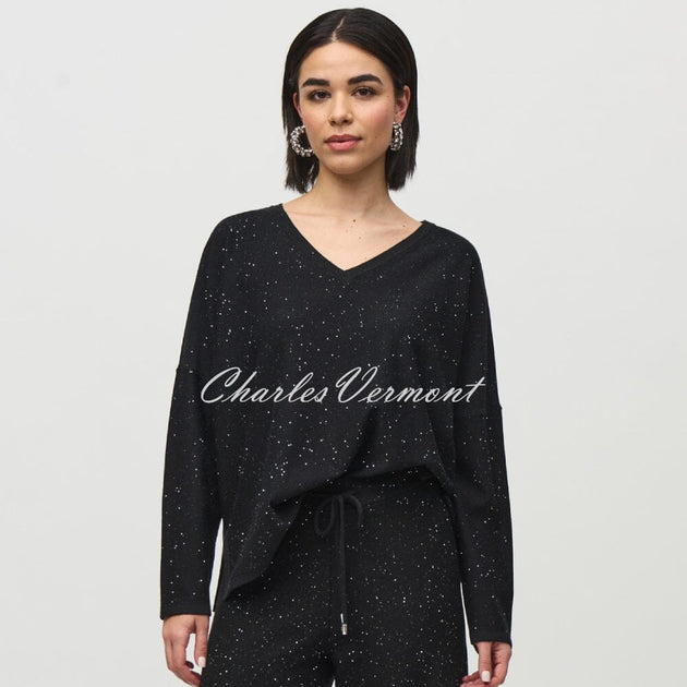 Joseph Ribkoff Sequin Knit Sweater Top - Style 244921 | Charles Vermont