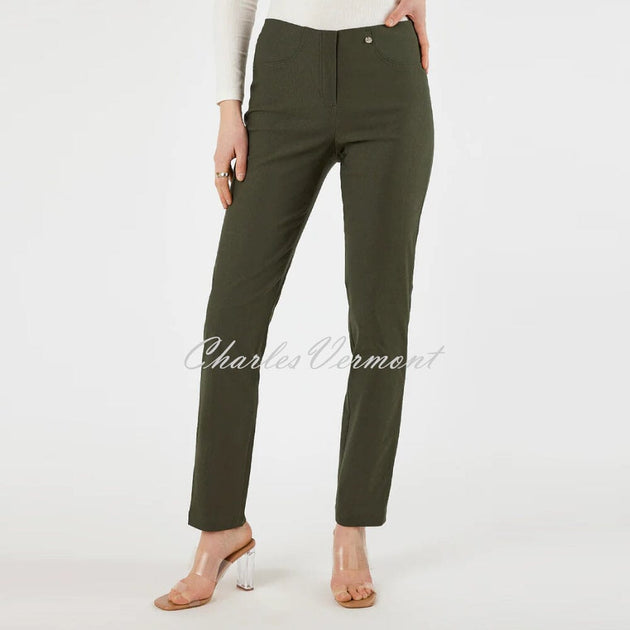 Robell Bella Full Length Trouser 51559-5499-884 (Dark Olive) | Charles ...