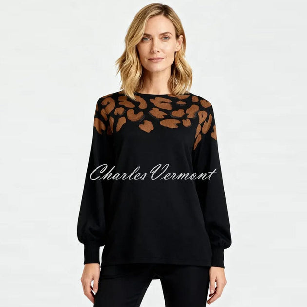 I'cona Animal Print Sweater - Style 64353-60002-90 | Charles Vermont
