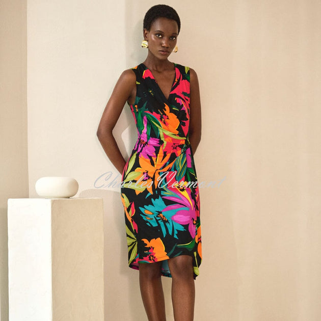 Joseph Ribkoff Tropical Print Wrap Dress - Style 242012 | Charles Vermont