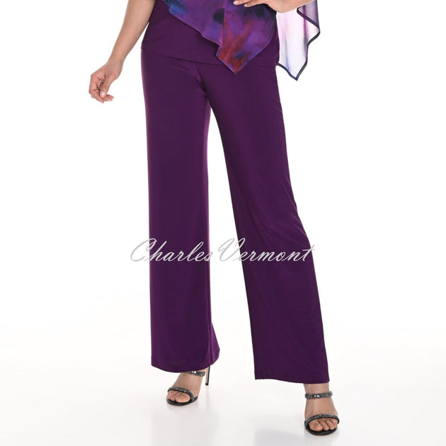 Frank Lyman Wide Leg Trouser - Style 244003 (Mulberry) | Charles Vermont