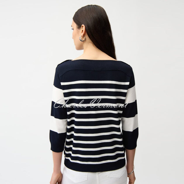 Joseph RIbkoff Striped Sweater With Boat Neckline - Style 261963 ...