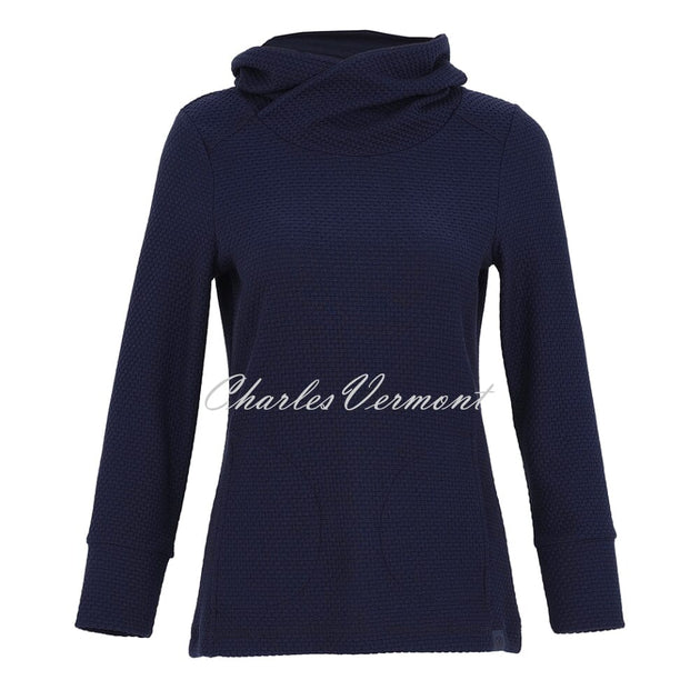 Dolcezza Textured Sweater Top - Style 73214 (Navy) | Charles Vermont