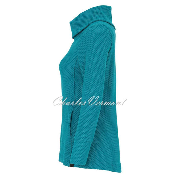 Dolcezza Textured Sweater Top - Style 73214 (Teal) | Charles Vermont