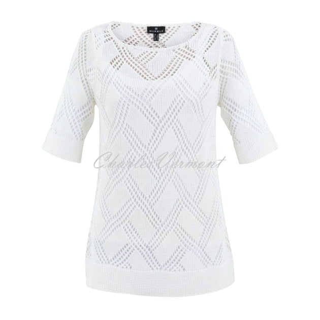 Marble Crochet Sweater Top - Style 7345-102 (Cream) | Charles Vermont ...