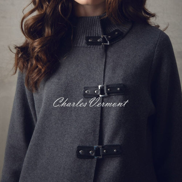 Marble Buckle Coatigan - Style 7623-105 (Charcoal) | Charles Vermont ...