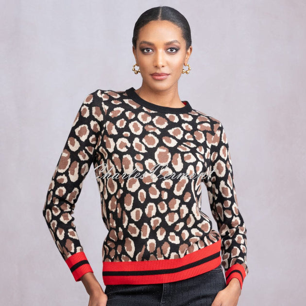 Alison Sheri Animal Print Sweater - Style A46480 | Charles Vermont