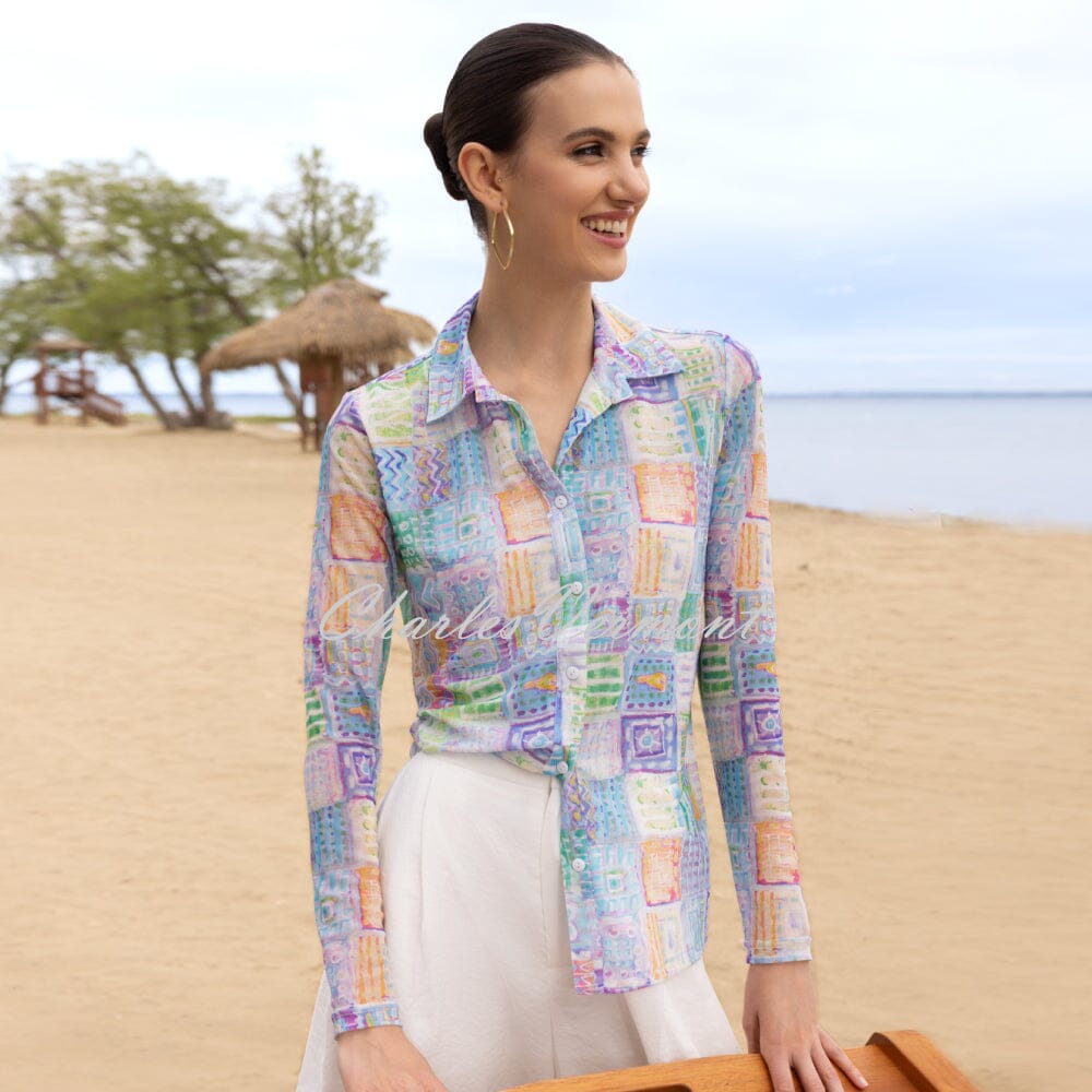 Alison Sheri Printed Mesh Blouse - Style A47350 | Charles Vermont ...