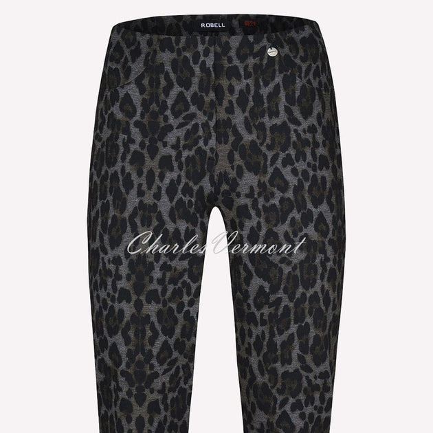Robell Bella Full Length Trouser 52564-54948-99 Leopard Print (Black ...
